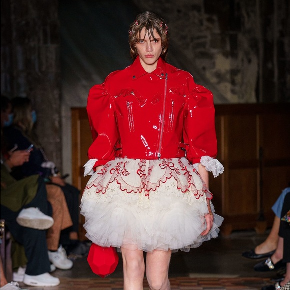 Simone Rocha | Jackets & Coats | Simone Rocha Ss22 Blood Red Ruffled ...